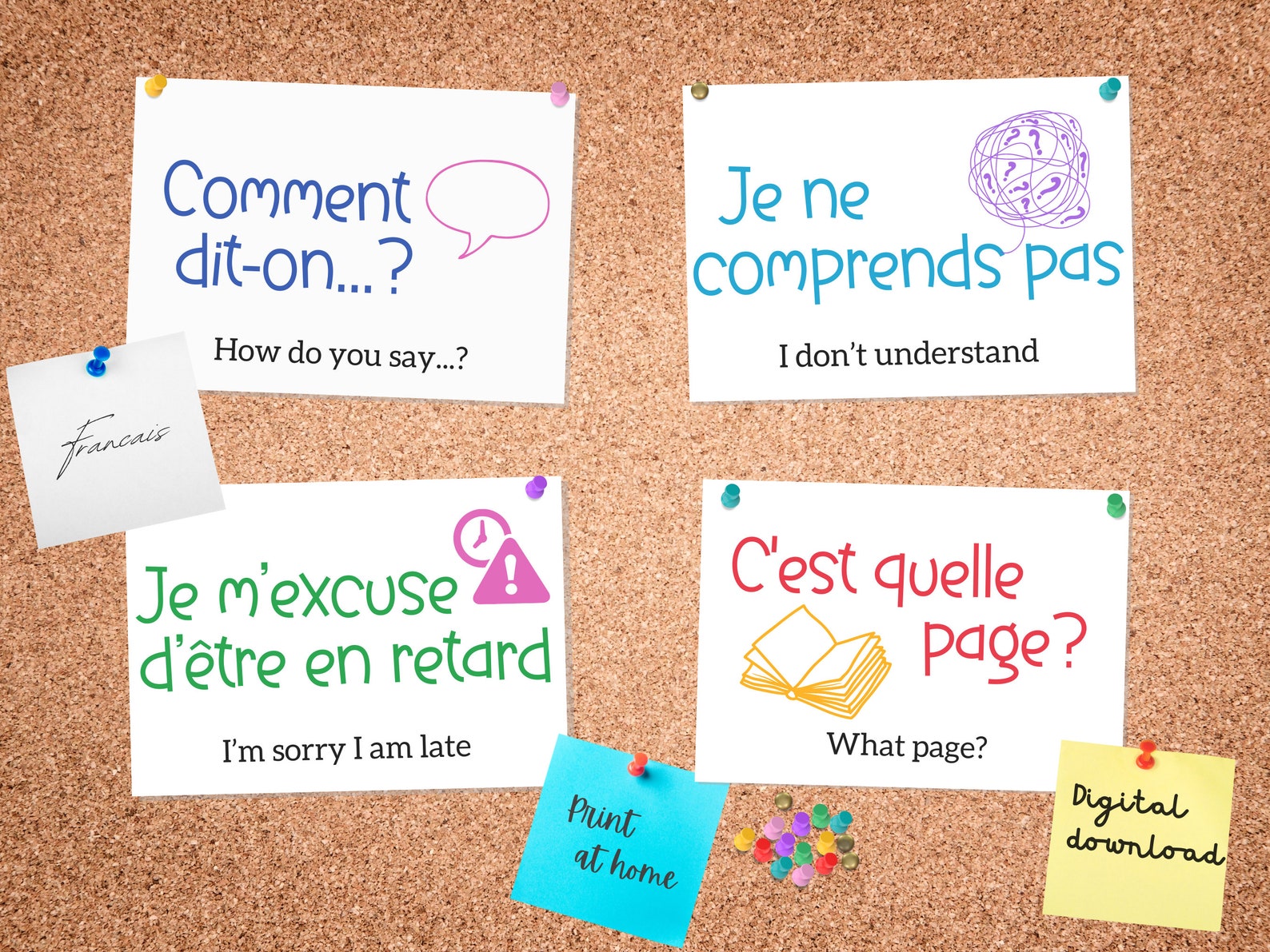15 French Classroom Phrases, Printable Posters, Digital Download ...