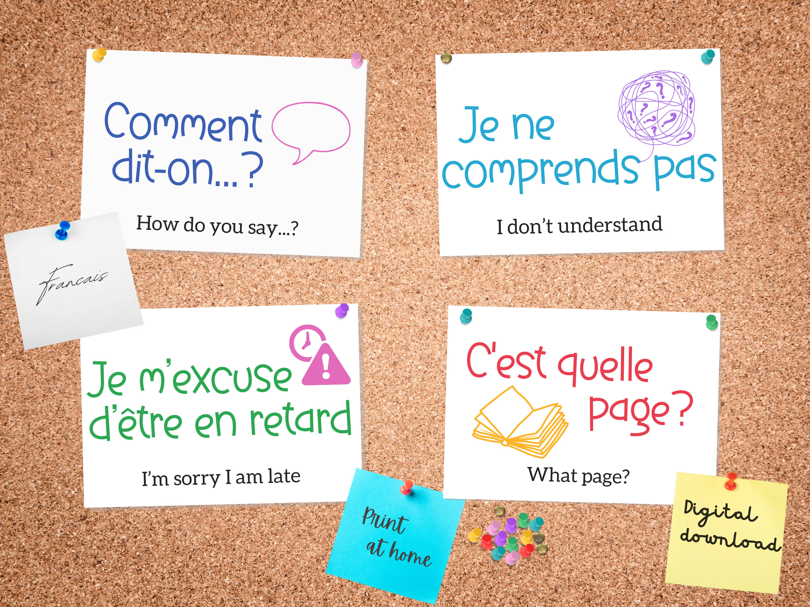 15 French Classroom Phrases, Printable Posters, Digital Download ...