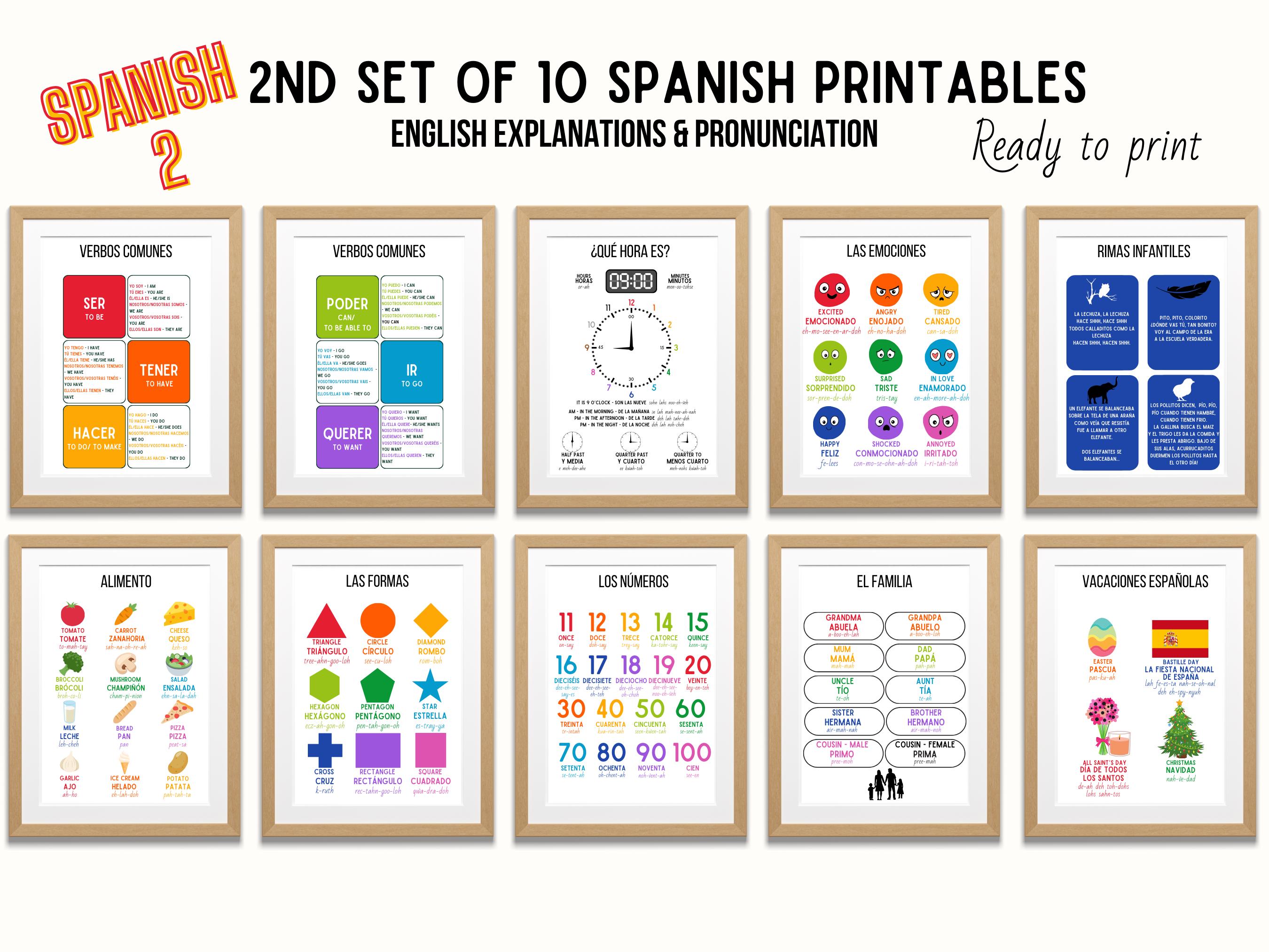 2nd of 10 Spanish Educational Posters, English Pronunciation, Classroom ...