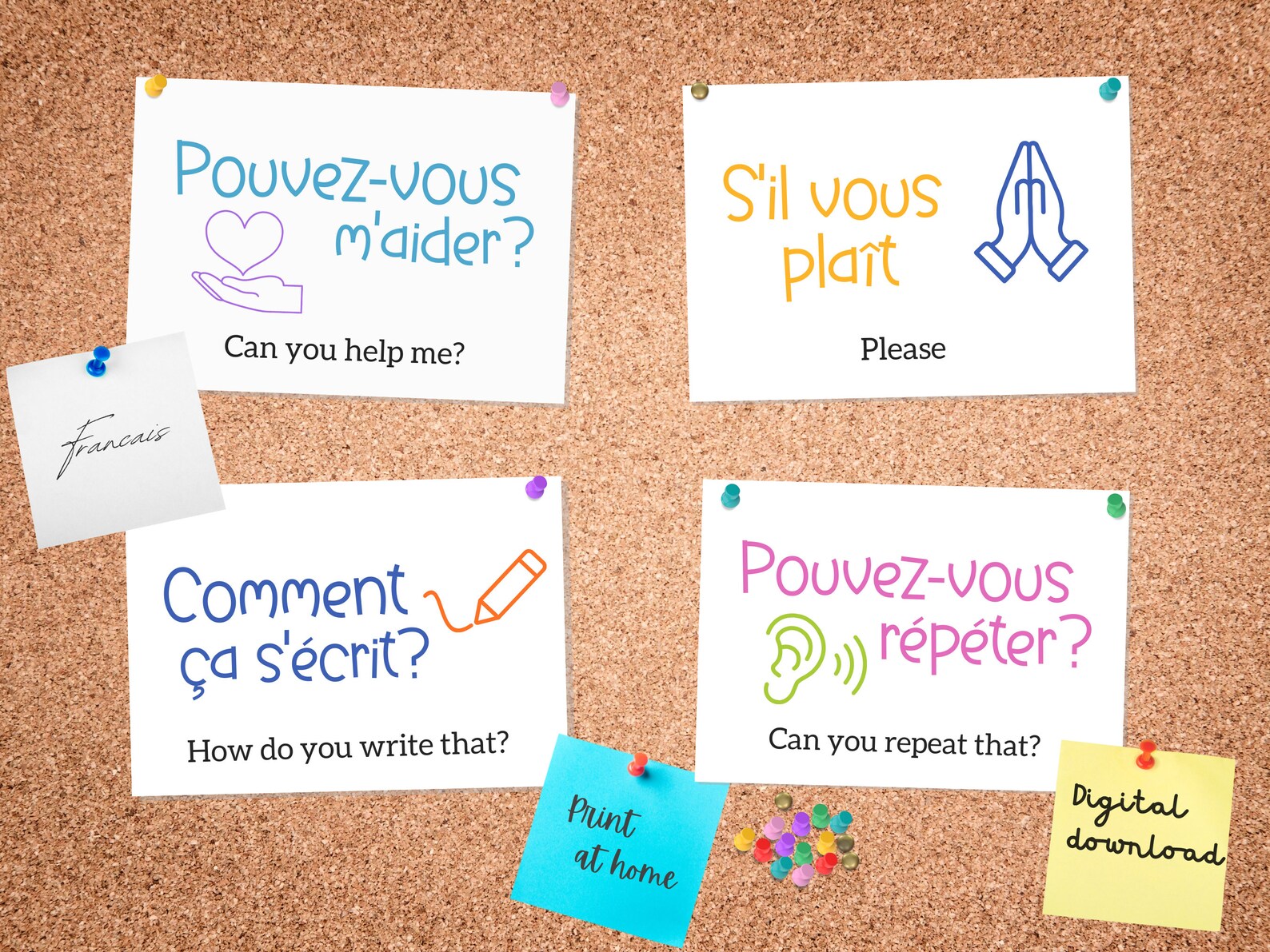 15 French Classroom Phrases, Printable Posters, Digital Download ...