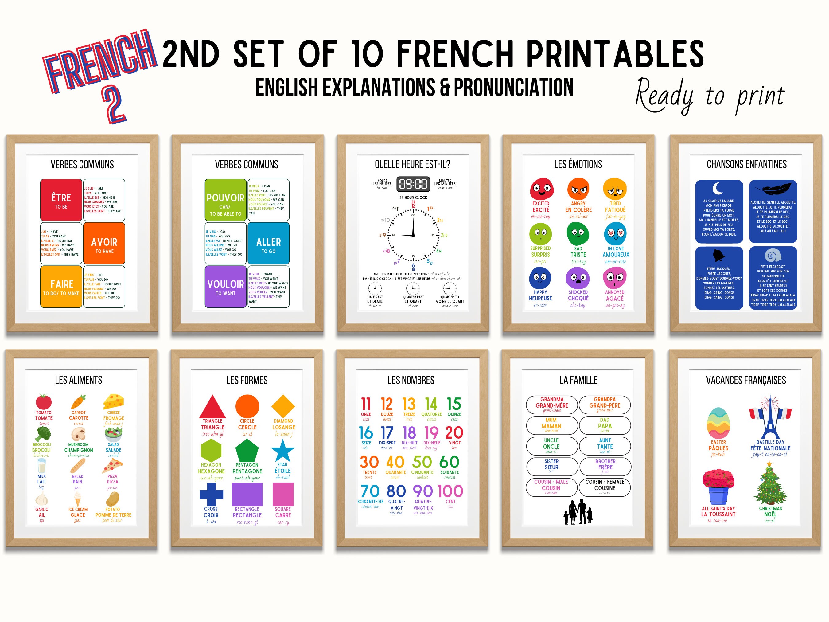 2nd of 10 French Educational Posters, English Pronunciation, Classroom ...