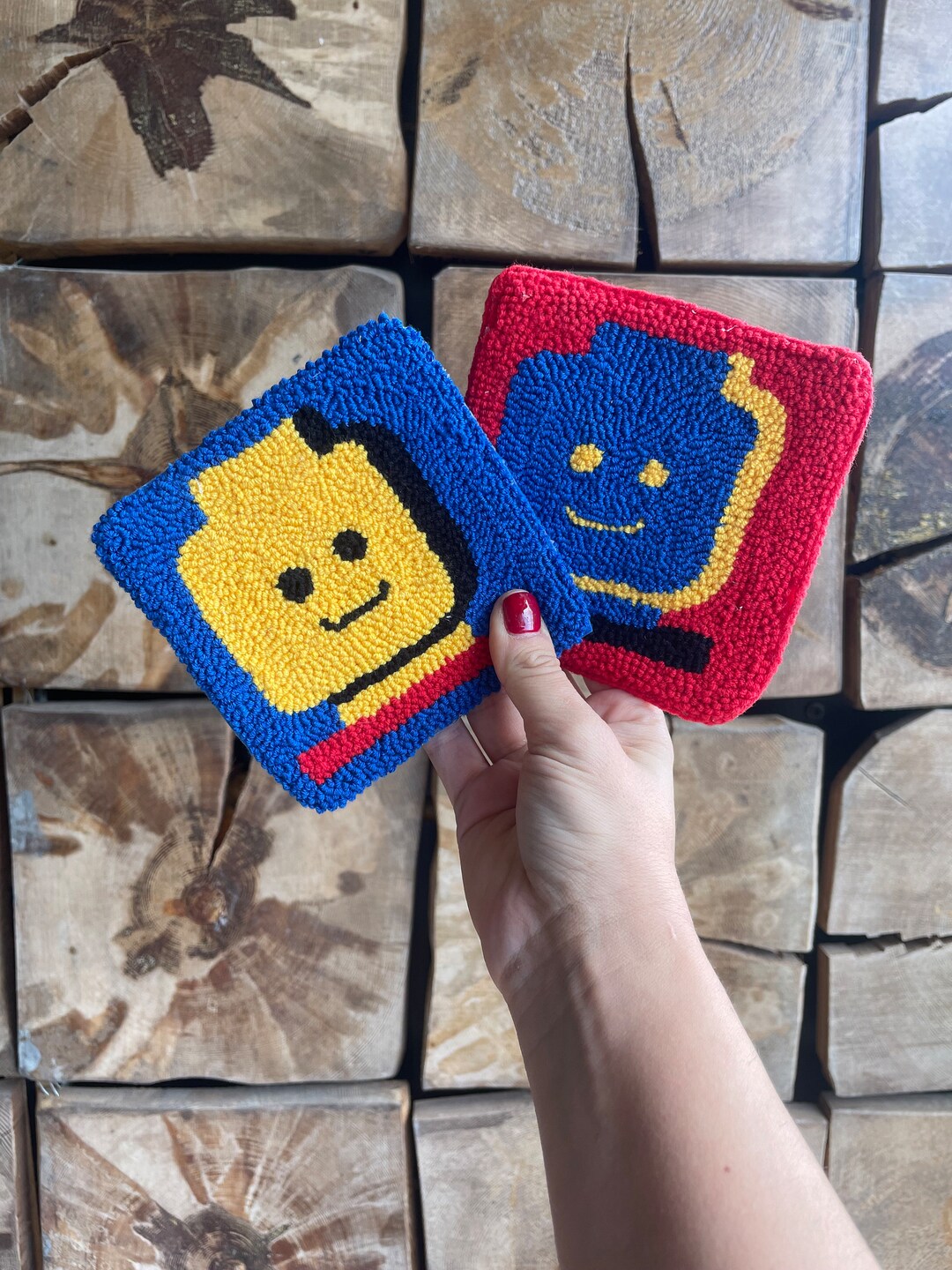 Lego Punch Needle Mug Rug Coaster,lego Man Birthday Gift for Him,drink ...