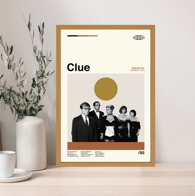 Clue Movie Poster, Clue Print, Retro Movie Poster, Minimalist Art Print ...