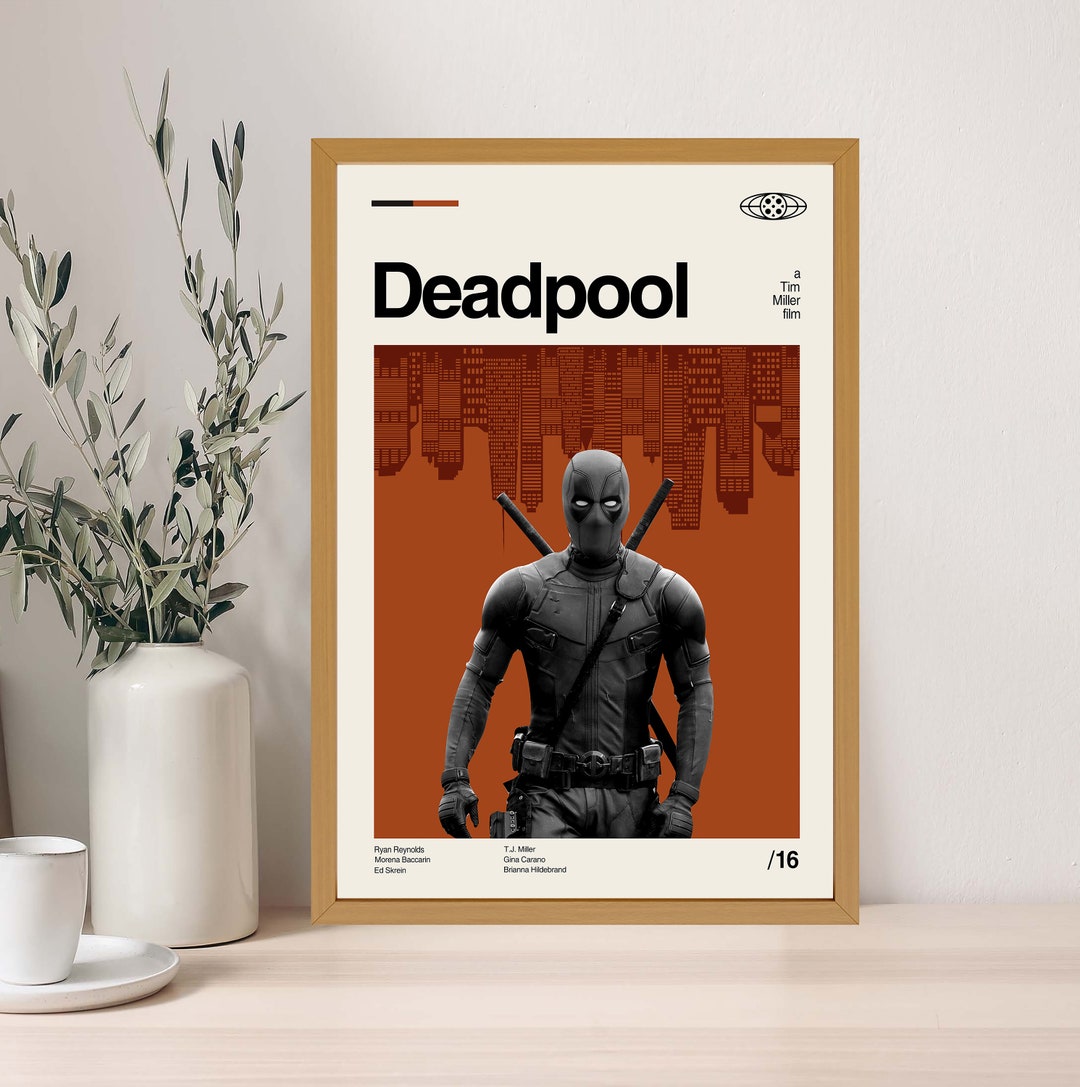 Deadpool Poster, Deadpool Print, Retro Movie Poster, Room Decor, Custom ...