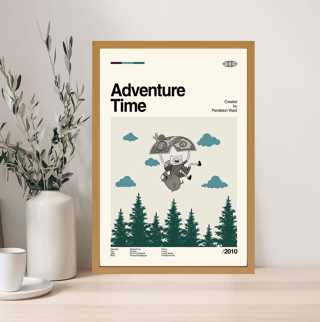 Adventure Time Poster, Adventure Time Print, Retro Movie Poster, Room ...