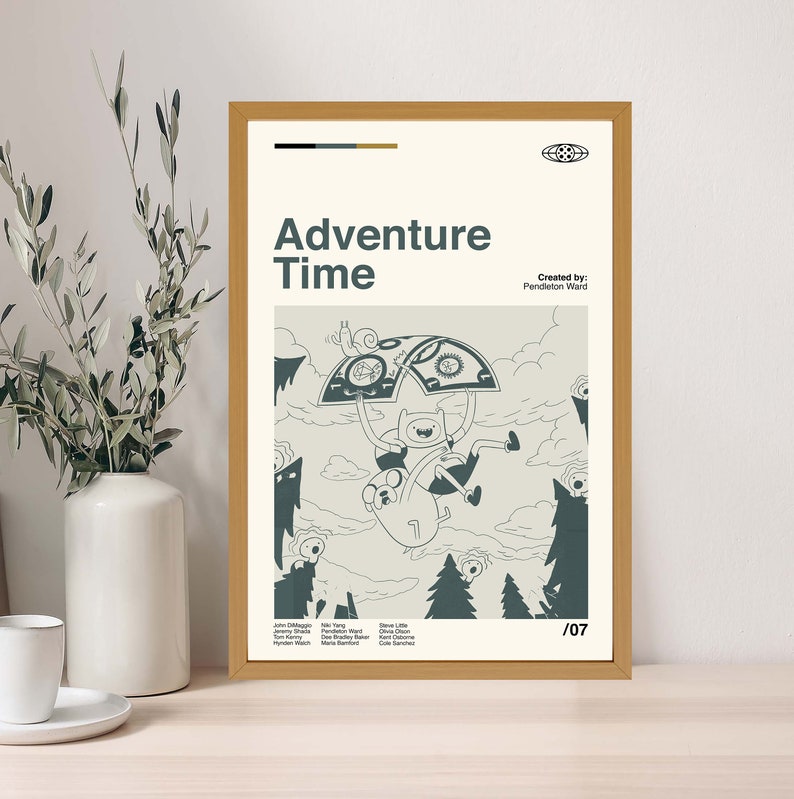 Adventure Time Poster, Adventure Time Print, Minimalist Movie, Vintage ...