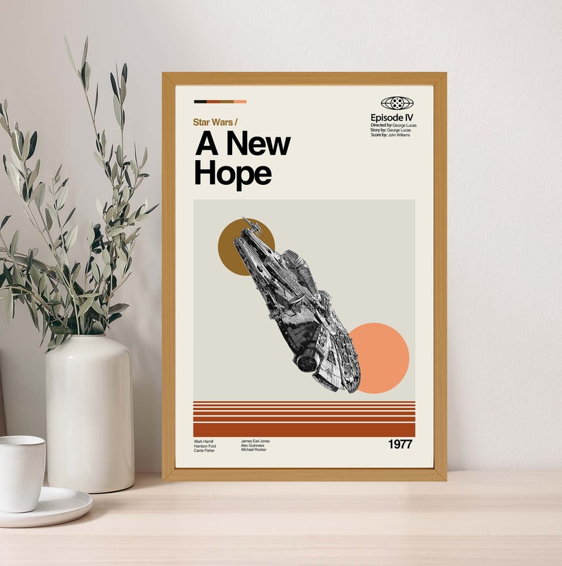 A New Hope Movie Poster, A New Hope Print, Custom Poster, Vintage ...
