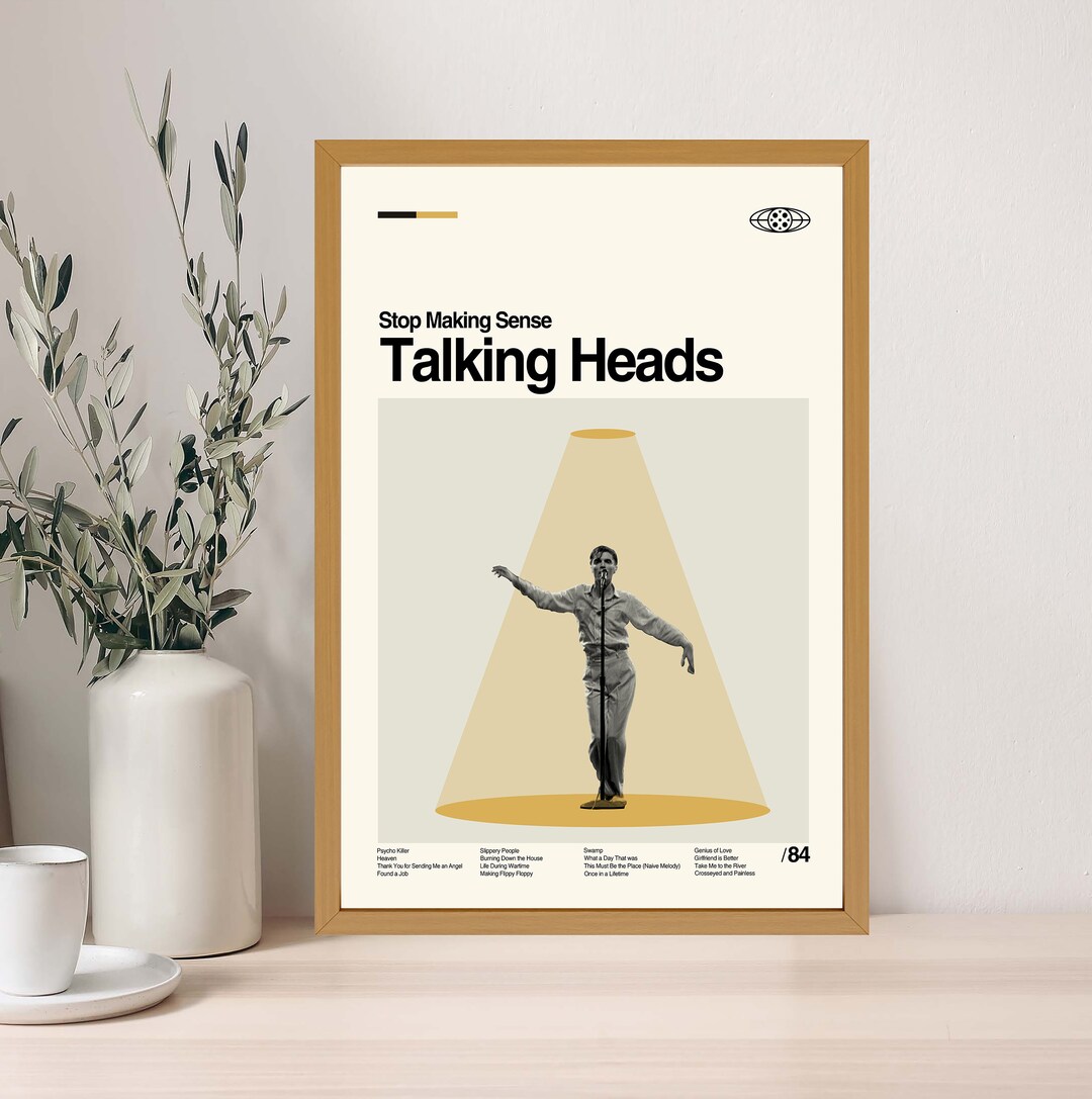 Talking Heads Poster, Talking Heads Print, Minimalist Movie, Vintage ...