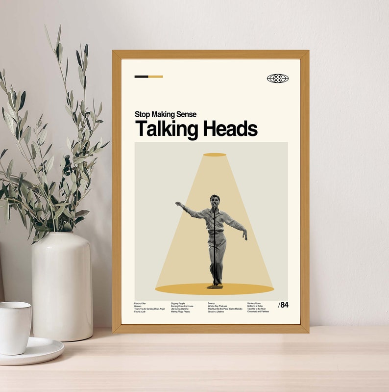 Talking Heads Poster, Talking Heads Print, Minimalist Movie, Vintage ...