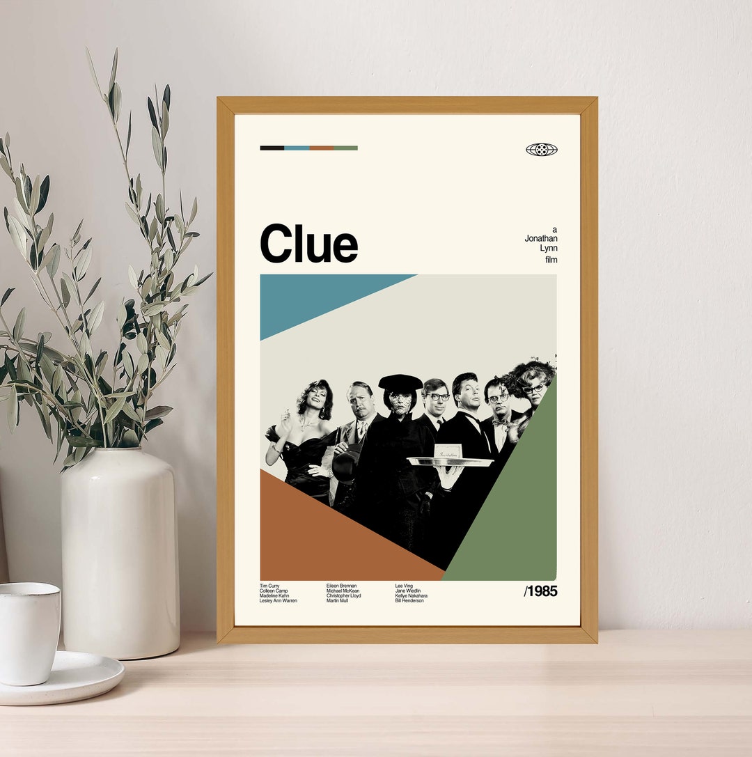 Clue Movie Poster, Clue Print, Minimalist Poster, Retro Modern, Vintage ...