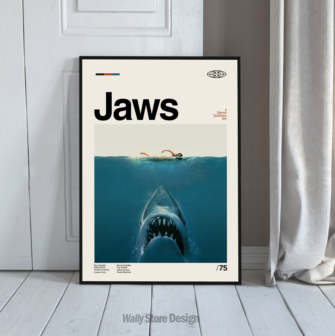 Jaws Poster Jaws Print Minimalist Movie Vintage Retro - Etsy