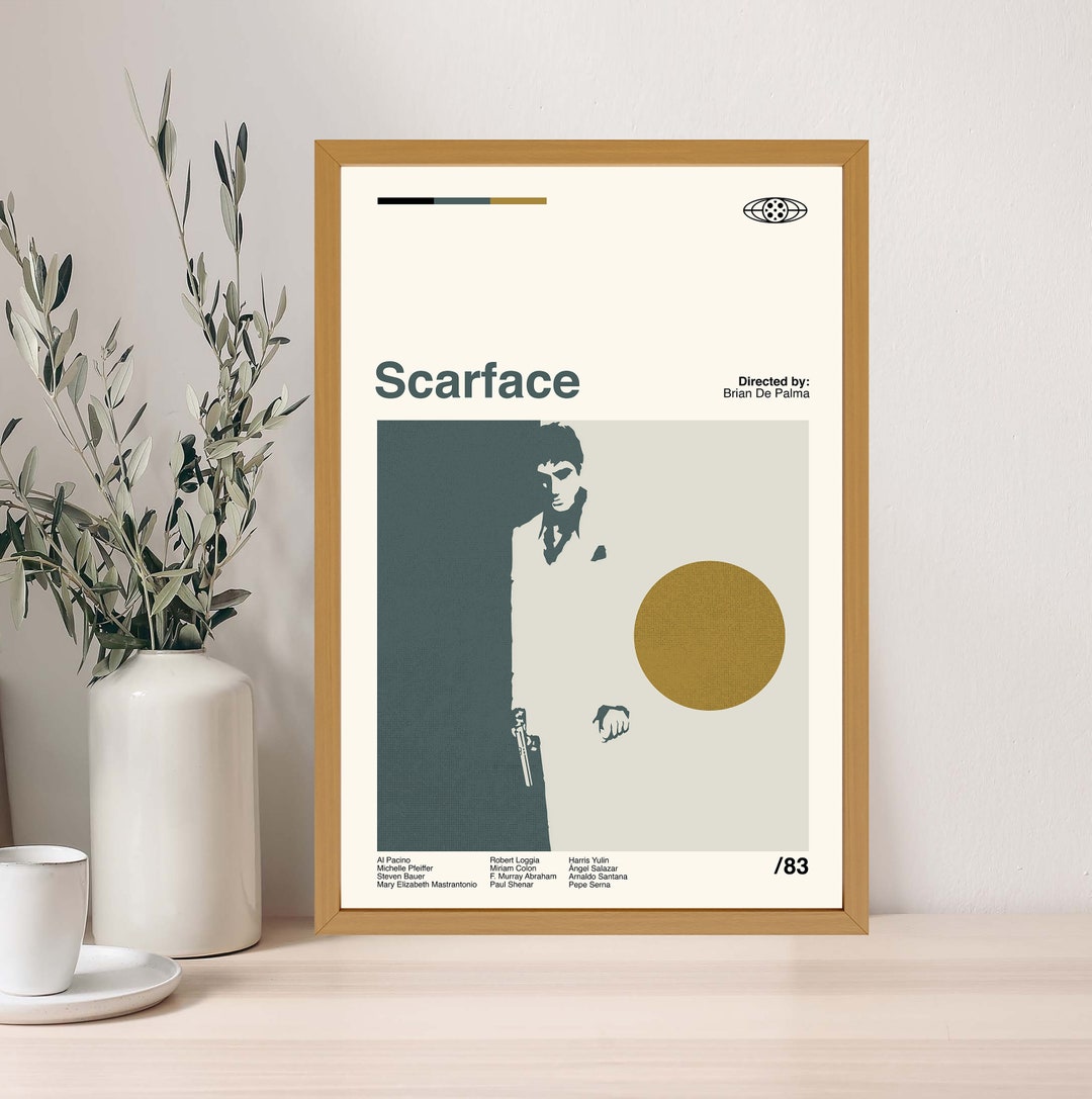 Scarface Poster, Scarface Print, Minimalist Movie, Vintage Retro ...