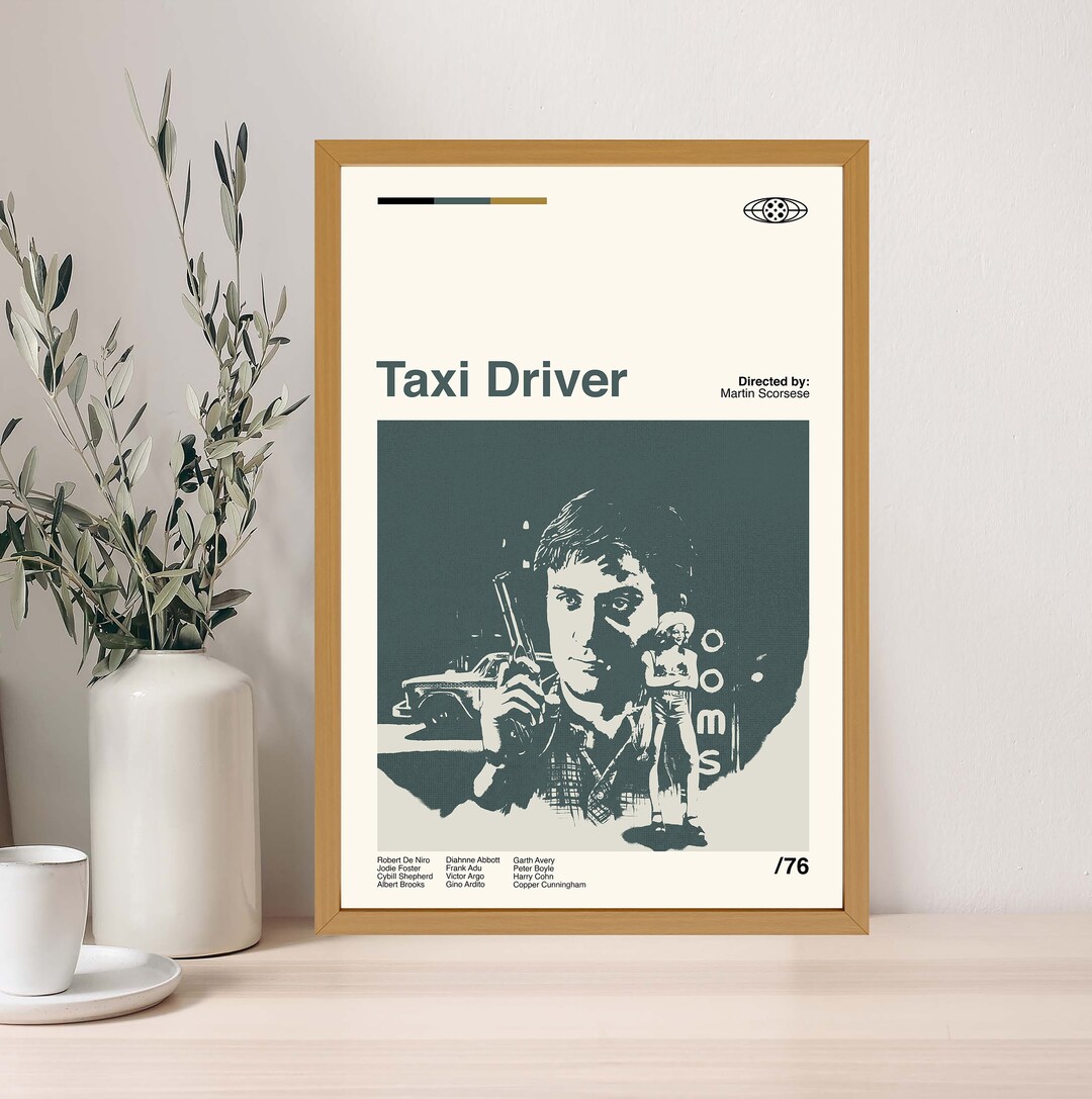 Taxi Driver Movie Poster, Taxi Driver Print, Wall Art, Minimalist Movie ...