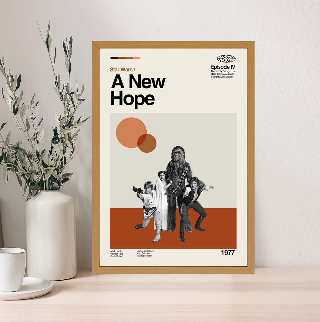A New Hope Movie Poster, A New Hope Print, Movie Poster, Minimalist ...