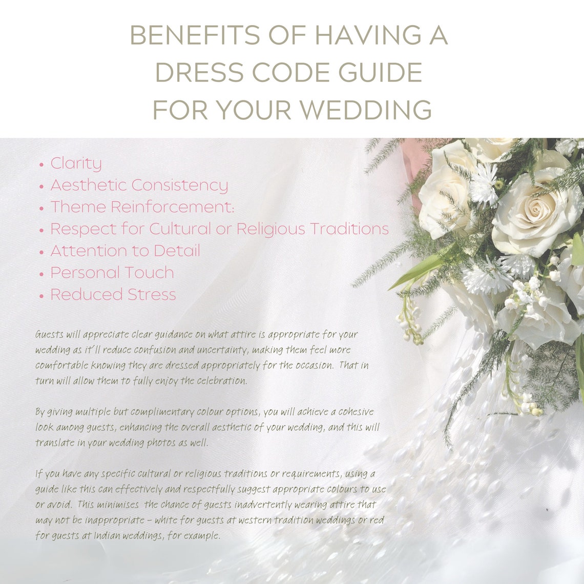 DIGITAL TEMPLATE | Smart Dress Code Guide for Weddings Parties Formal ...