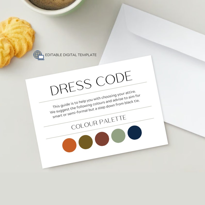 DIGITAL TEMPLATE | Smart Dress Code Guide for Weddings Parties Formal ...