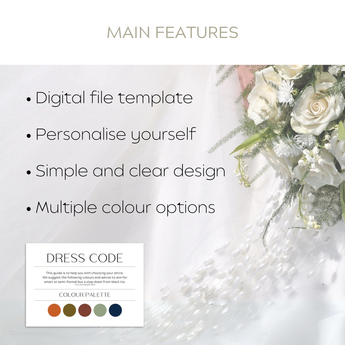 DIGITAL TEMPLATE | Smart Dress Code Guide for Weddings Parties Formal ...