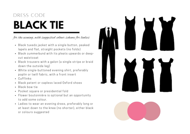 EDITABLE TEMPLATE | Black Tie Dress Code Guide (with Neck Tie) for ...