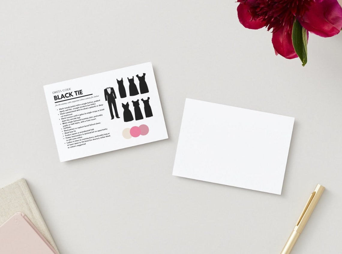 EDITABLE TEMPLATE | Black Tie Dress Code Guide for Weddings Parties ...