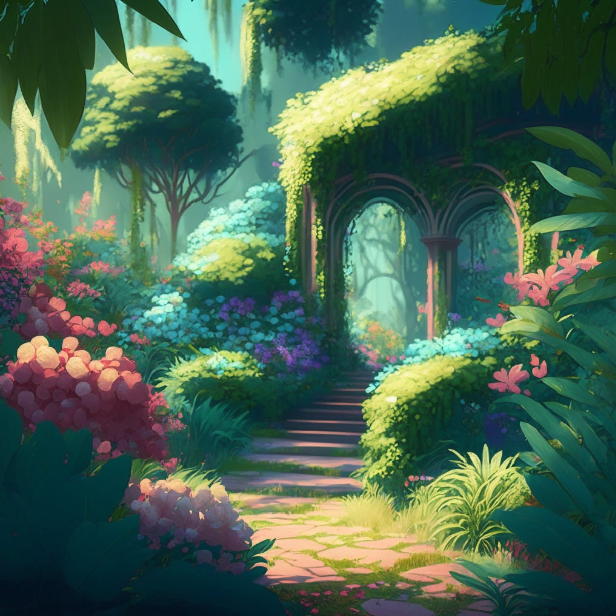 Beautiful Garden, Digital Art, Home Decor, Garden Art, Botanical Beauty ...