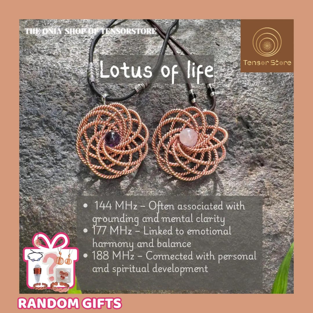 Tensor Flower of Life Pendant – Copper Tensor Trio 528, 432, 144 Mhz ...