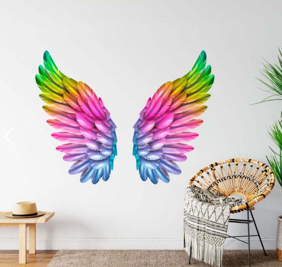 Angel Wings Backdrop, Angel Wings Sticker, Angel Wing Decal, Wings ...