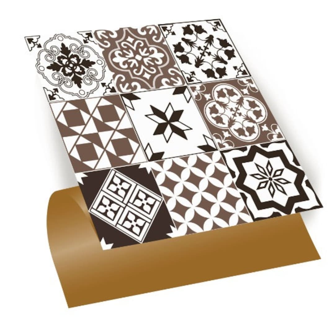 Patchwork Tile Decals, Vinyl PVC Flooring, Peel and Stick Vinyl Tile, Moroccan Tile Stickers ...