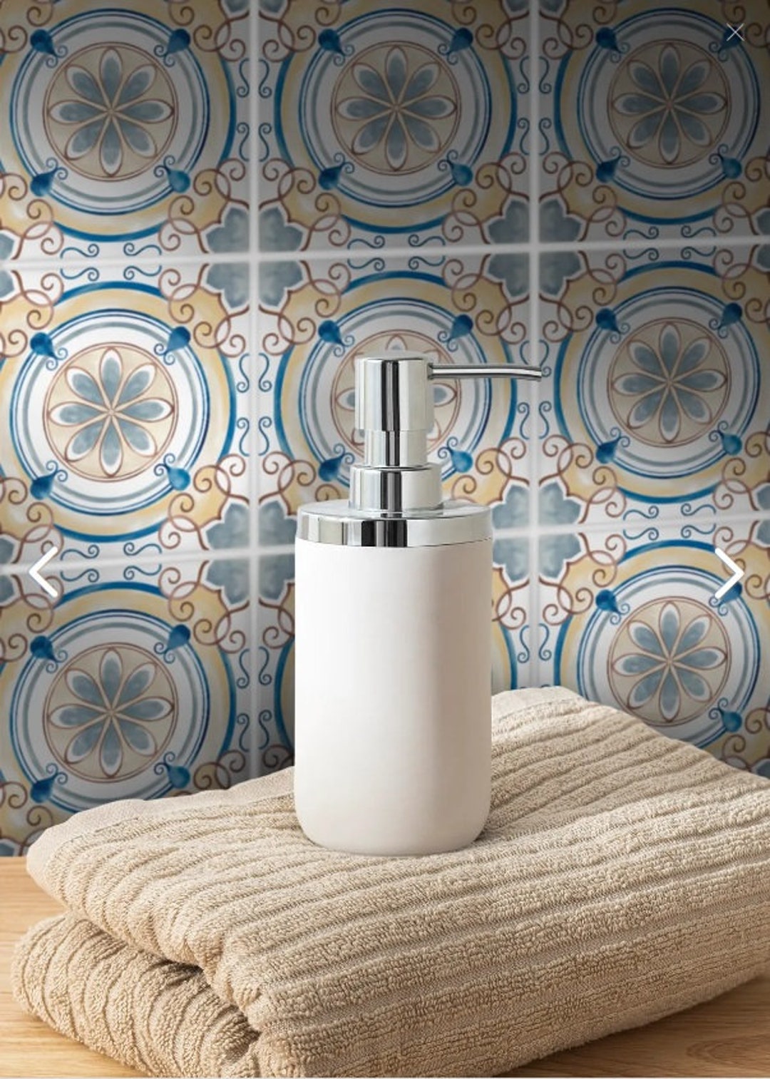 Vintage Style Tile Stickers, Backsplash Tile Decals, Water Resistant ...