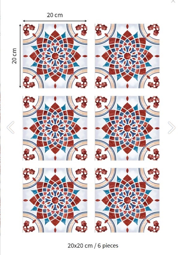 Red Backsplash Tile Decals , Tile Stickers for Kitchen and Bathroom ...