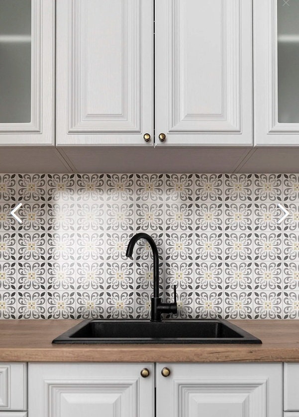 Gray Backsplash Tile Decals , Tile Stickers for Kitchen and Bathroom ...