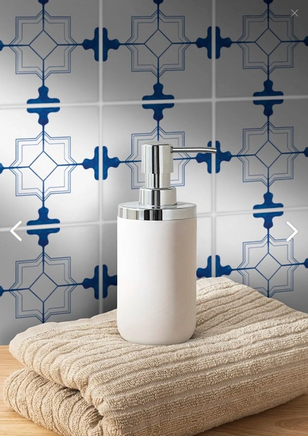 Blue Tile Decals for Kitchen and Bathroom, Flower Backsplash Tile ...