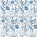 Blue Floral Vinyl Tiles, Flower Tile Decals, PVC Floor Tiles ...