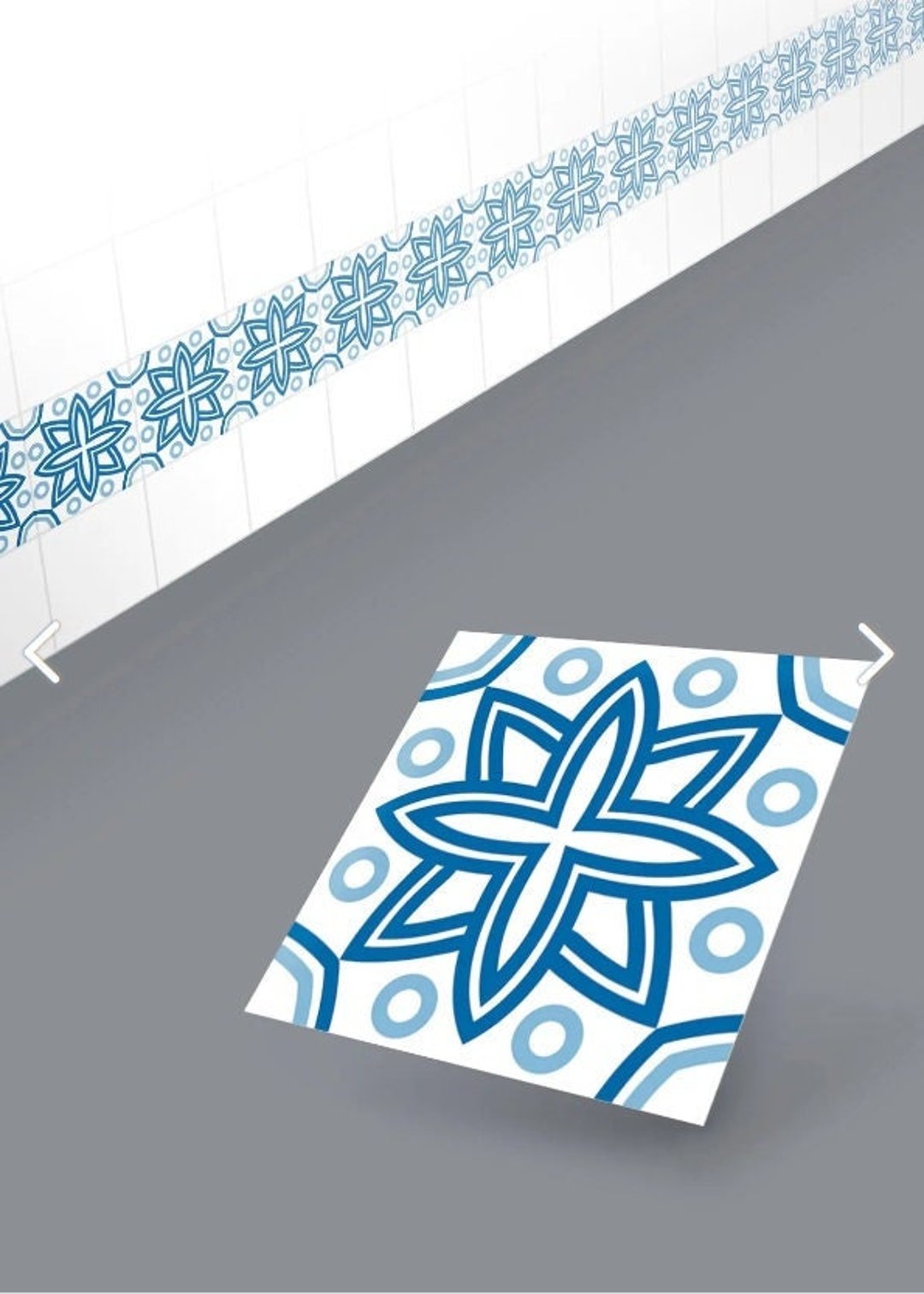 Star Shape Backsplash Tile Stickers, Blue Tile Decals for Kitchen and ...