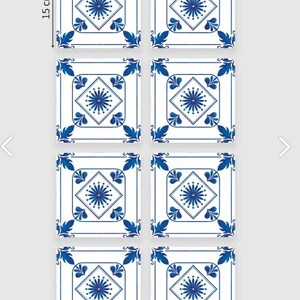 Azulejos Tile Stickers, Blue Backsplash Tile Decals, Water Resistant ...