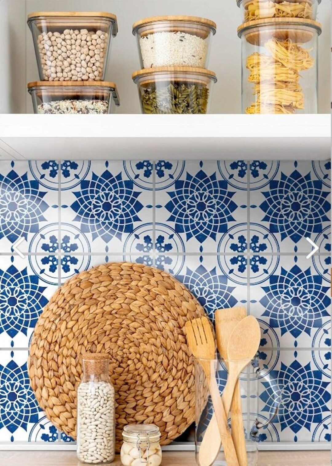 Blue Backsplash Tile Stickers, Tile Decals for Kitchen and Bathroom ...