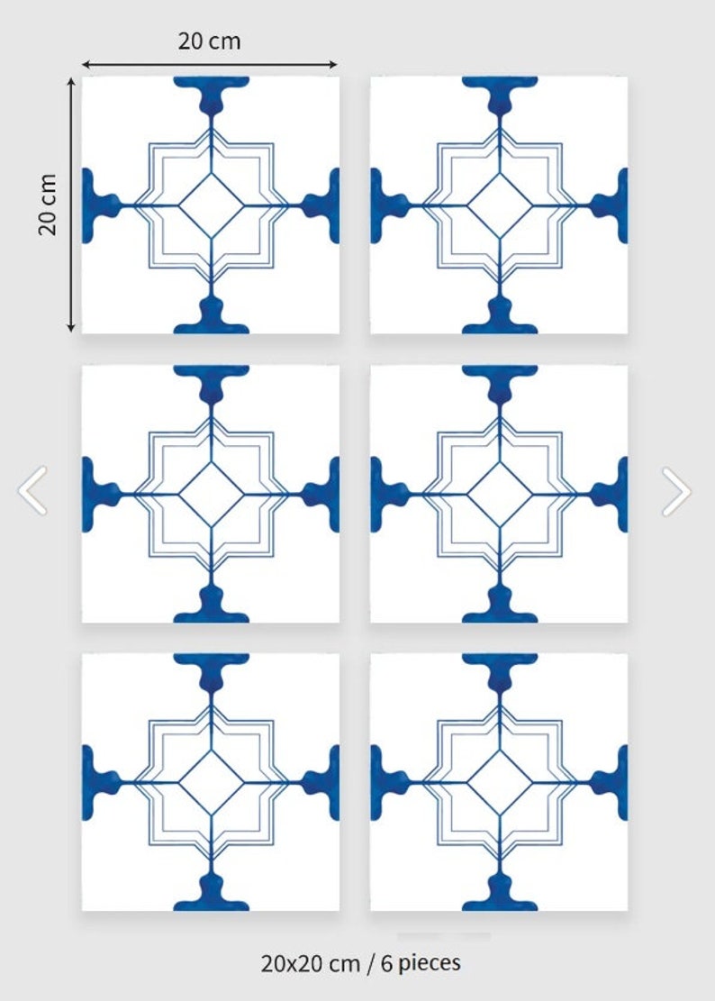 Blue Tile Decals for Kitchen and Bathroom, Flower Backsplash Tile ...