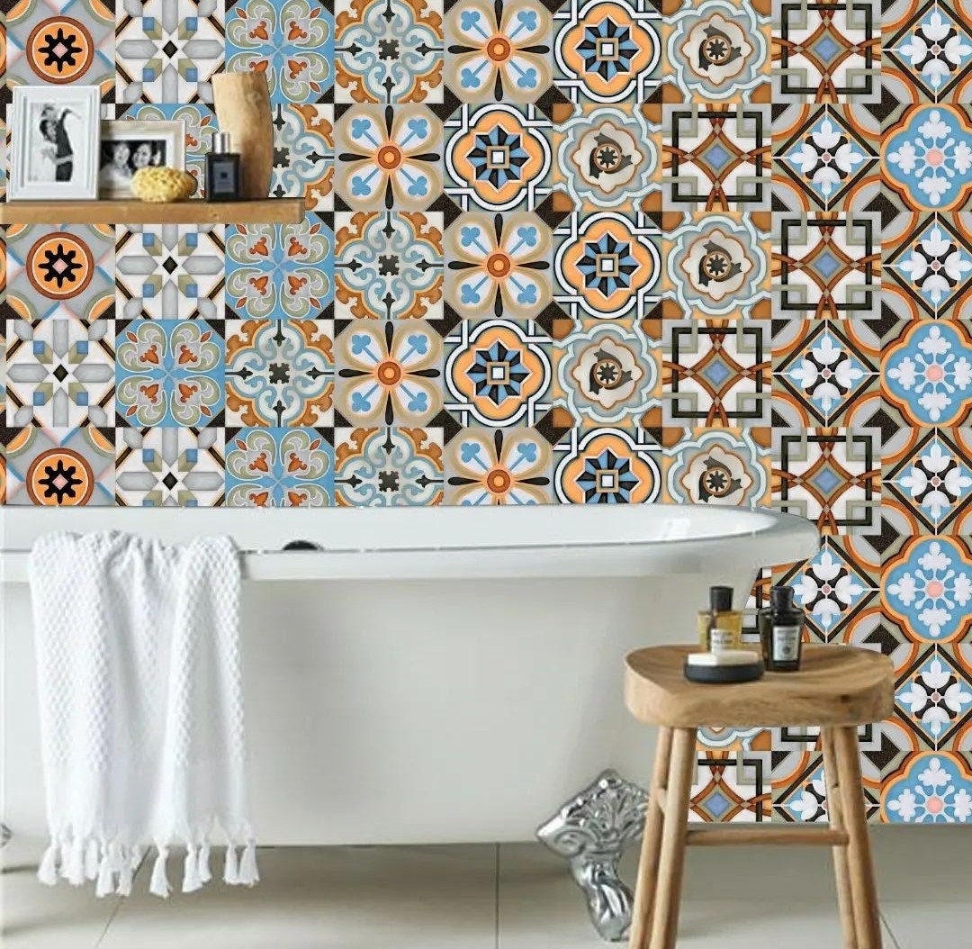 Moroccan Style Tiles, Backsplash Tile Stickers, Stair Riser Decals ...