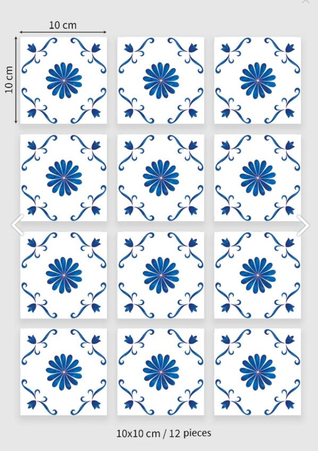 Water Resistant Sticker Tiles, Blue Tile Decals for Kitchen and ...