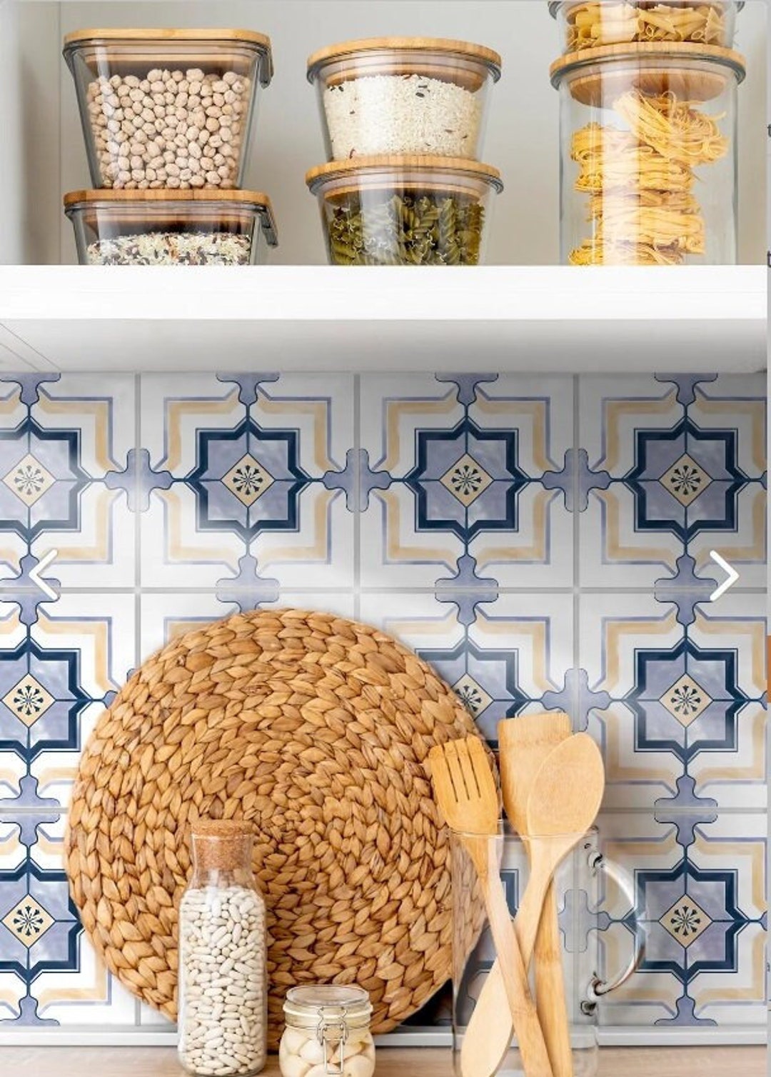 Vintage Style Tile Stickers Backsplash Tile Decals, Water Resistant ...