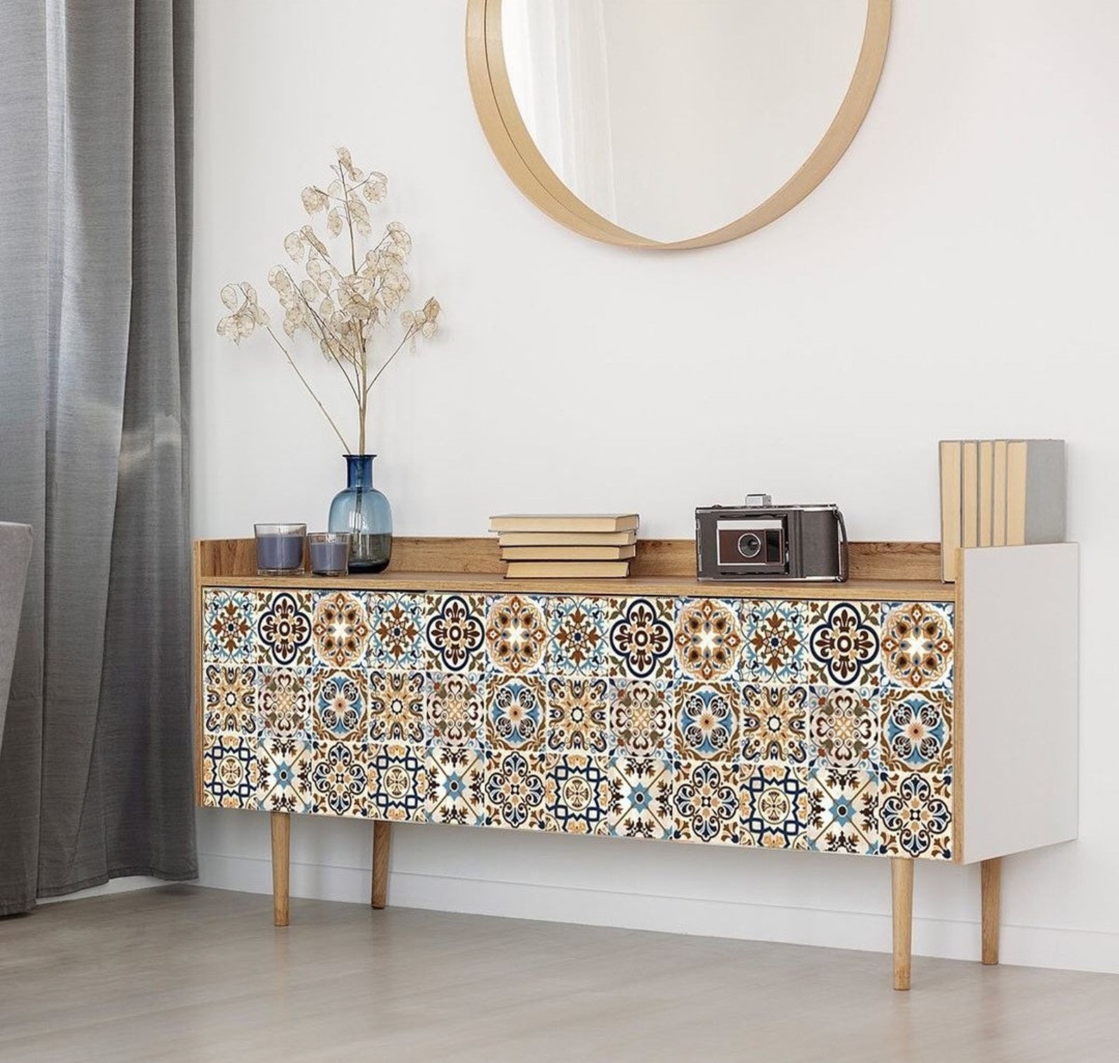 Patchwork Vinyl Tiles, Self Adhesive PVC Tiles, Peel and Stick Vinyl ...