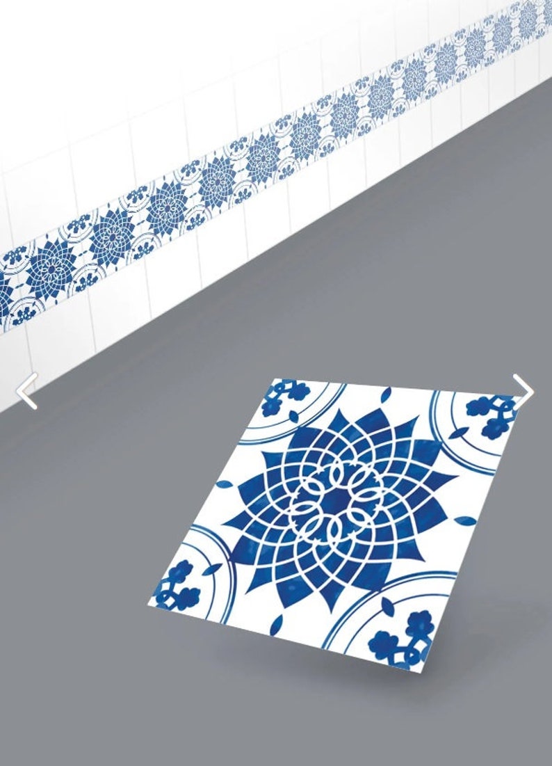Blue Backsplash Tile Stickers, Tile Decals for Kitchen and Bathroom ...