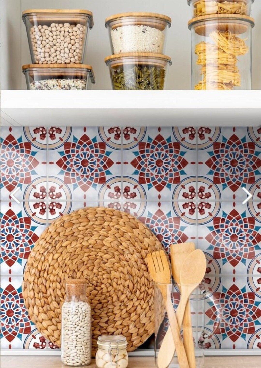 Red Backsplash Tile Decals , Tile Stickers for Kitchen and Bathroom ...