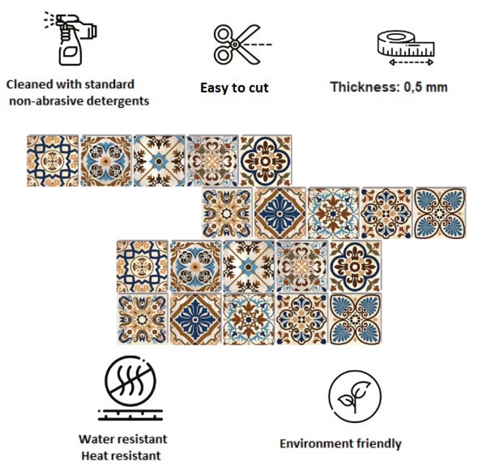 Patchwork Vinyl Tiles, Self Adhesive PVC Tiles, Peel and Stick Vinyl ...