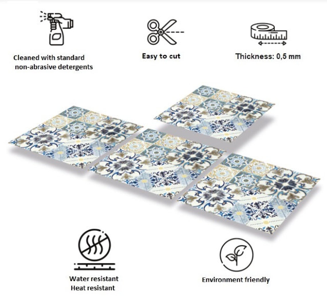 Patchwork Vinyl Tiles, Mosaic PVC Tiles, PVC Floor Stickers, Self ...