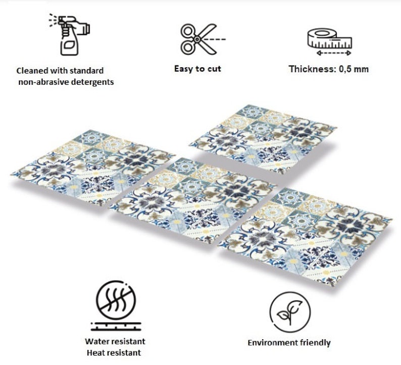 Patchwork Vinyl Floor Tiles: Mosaic Peel and Stick PVC Stickers - Etsy