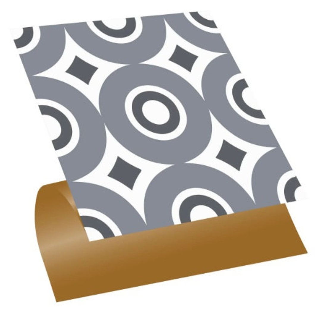 Geometric Circles Vinyl Tiles, PVC Floor Tiles, Modern Style Tile ...