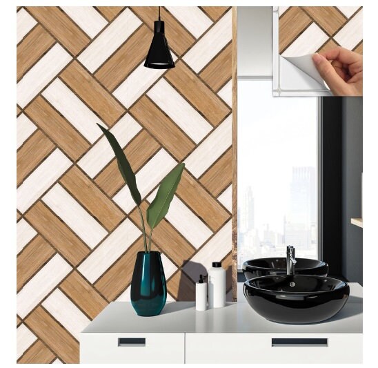 Wooden Effect Vinyl Tiles, Self Adhesive PVC Tiles, Peel and Stick ...