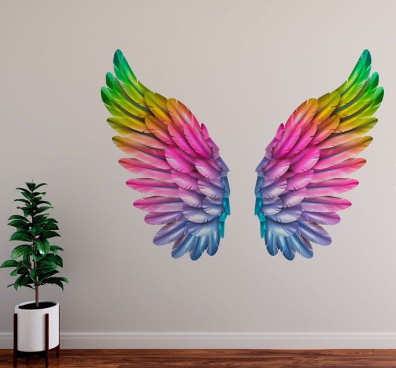 Angel Wings Backdrop, Angel Wings Sticker, Angel Wing Decal, Wings ...