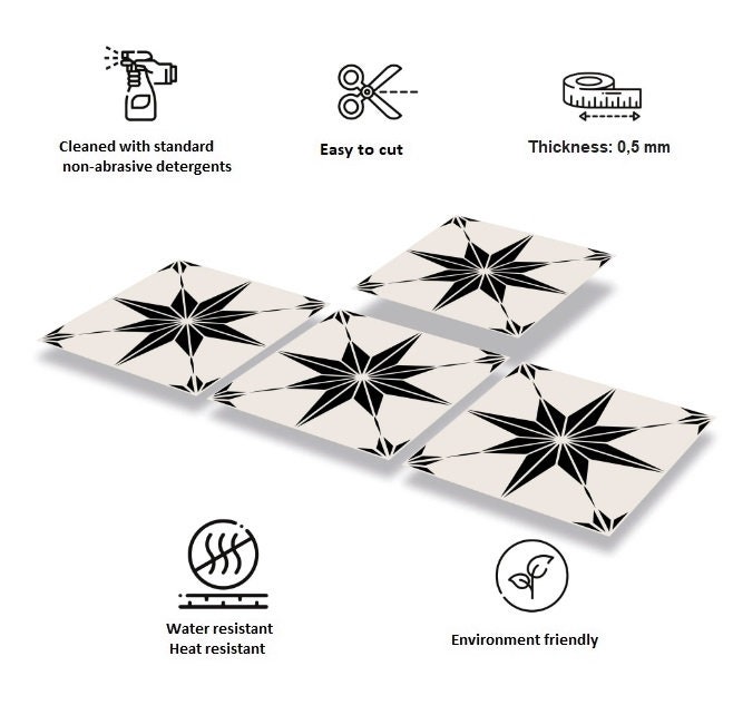 Monochrome PVC Floor Tiles, Self Adhesive PVC Flooring, Peel and Stick ...