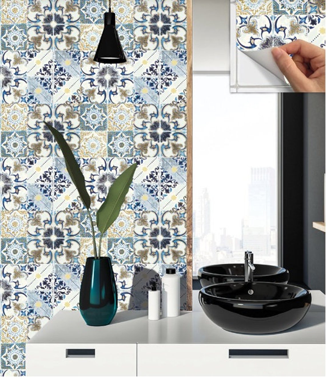 Patchwork Vinyl Tiles, Mosaic PVC Tiles, PVC Floor Stickers, Self ...